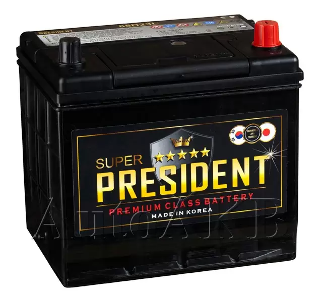 Аккумулятор автомобильный Super President 85D23L 6СТ-68 обр. с бортом ...